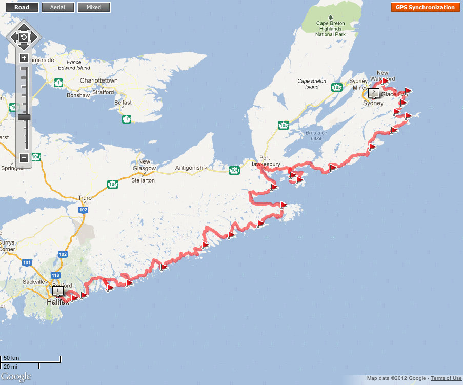 Runaway to Nova Scotia: Route (Nova Scotia)