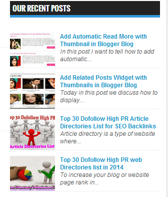 How To Add Recent Post Widget with Thumbnail in Blogger Blog