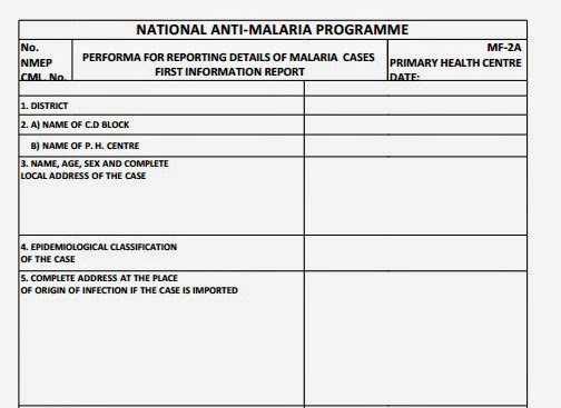 FIR OF MALARIA FORMAT | Arogyajalakam