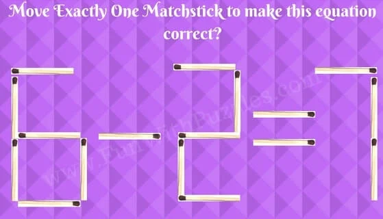Fun Matchstick Maths Picture Puzzles for Kids with Answers