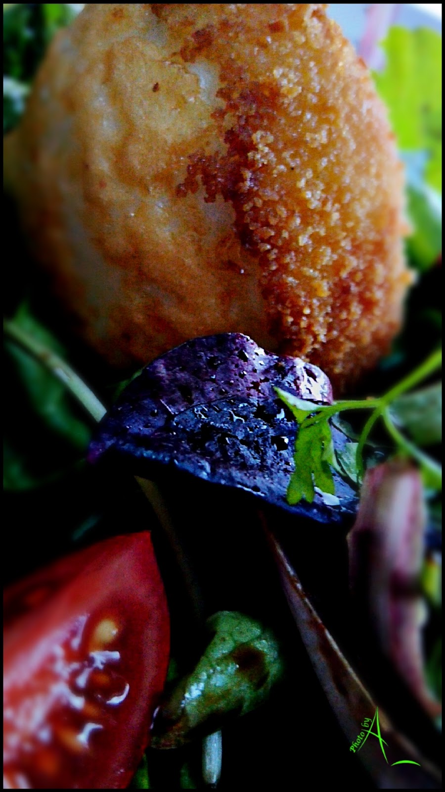 La cuisine de Christine: Mesclun composé aux oeufs frits