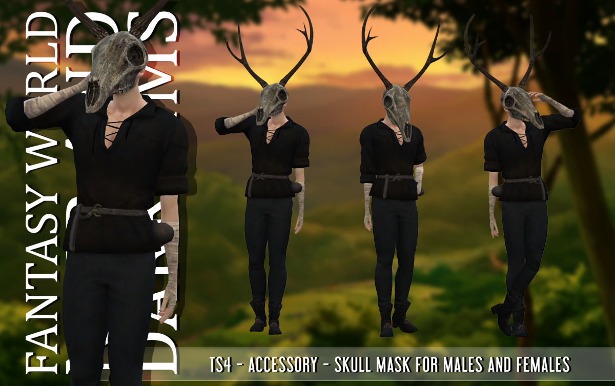 TS4 - Acc - Skull Mask ~ Noir and Dark Sims