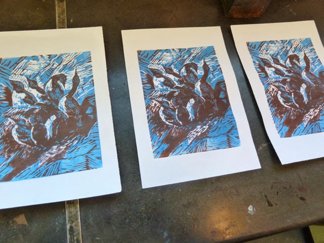 Jacqui Dodds Art: Reduction Lino print workshop at Birmingham Printmakers