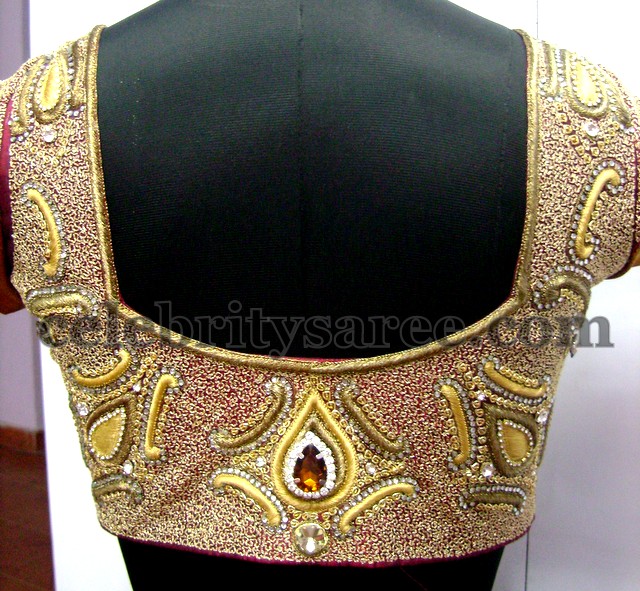 Simple Stone Work Blouses - Saree Blouse Patterns