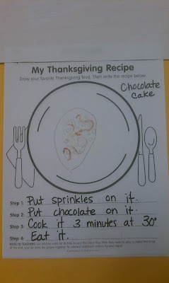 Adventures in Kindergarten: Thanksgiving Cookbook