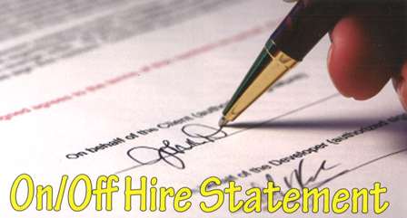 Chemical Tankers: ON / OFF HIRE STATEMENT