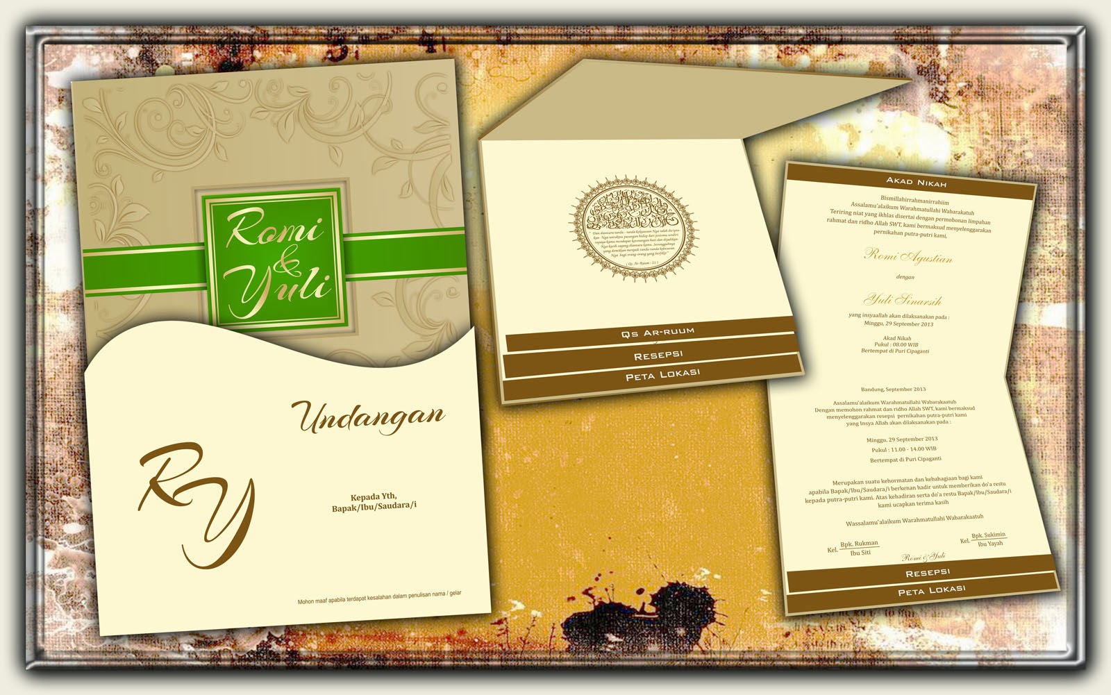 Undangan Gold dan Amplop | Spesialis Kartu Undangan