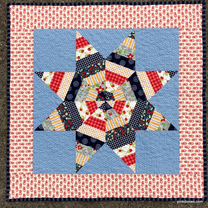 Julie Stocker Quilts at Pink Doxies: Farmhouse Star Baby Quilt Finish