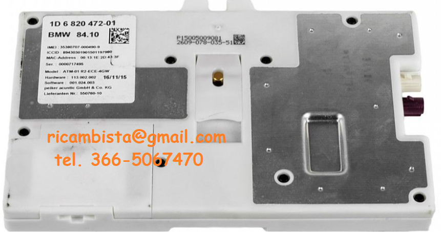 Il Rigeneratore: 84106836756 BMW modulo dati telematici