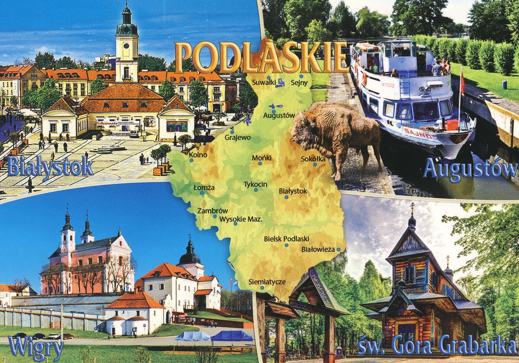 Poland on Postcards: Województwo Podlaskie / Podlasie Region