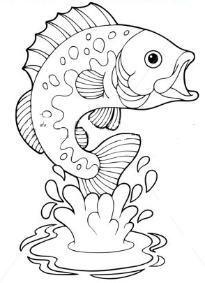 Imagini de colorat cu PESTI pentru copiii de gradinita - Bol cu Pesti ...