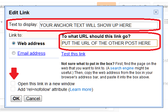 How to link posts together in Blogger | Blogger-Hints-and-Tips