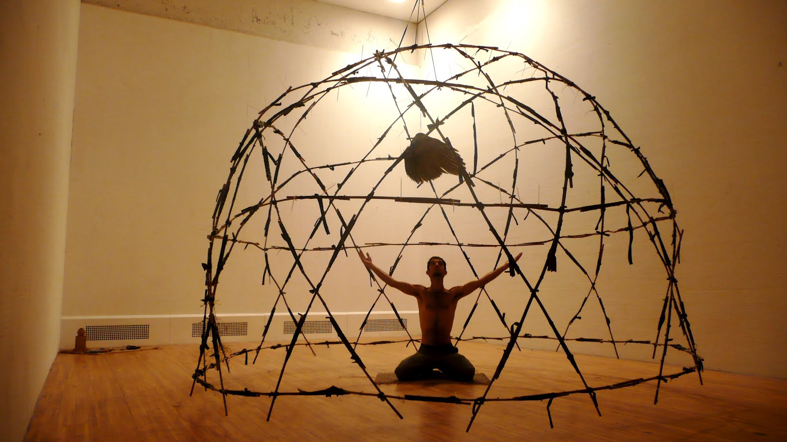 Ben Silva Sculpture: Geodesic Dome- bamboo, bike tubes