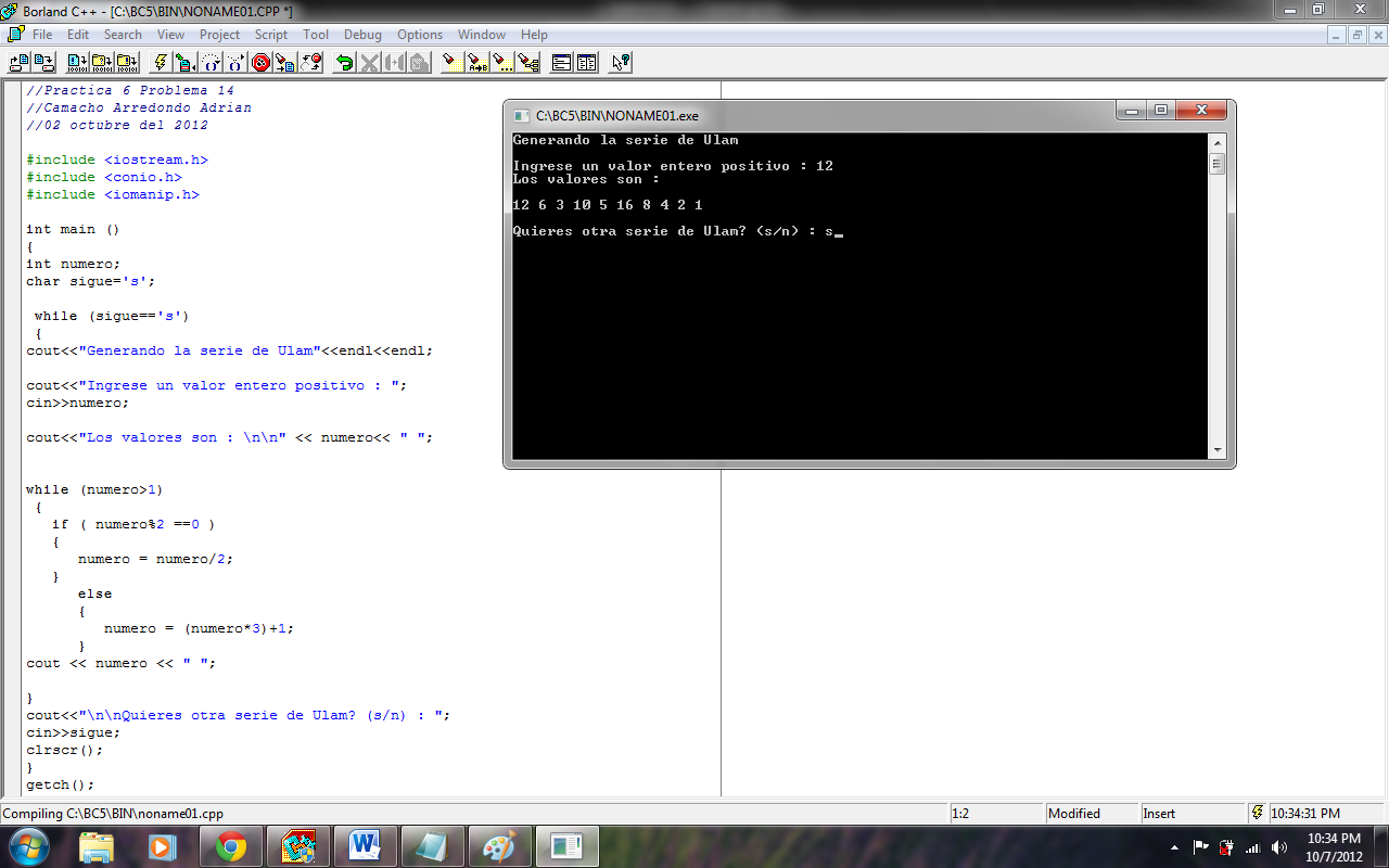 Programación Estructurada: Problema 14 de la practica 6