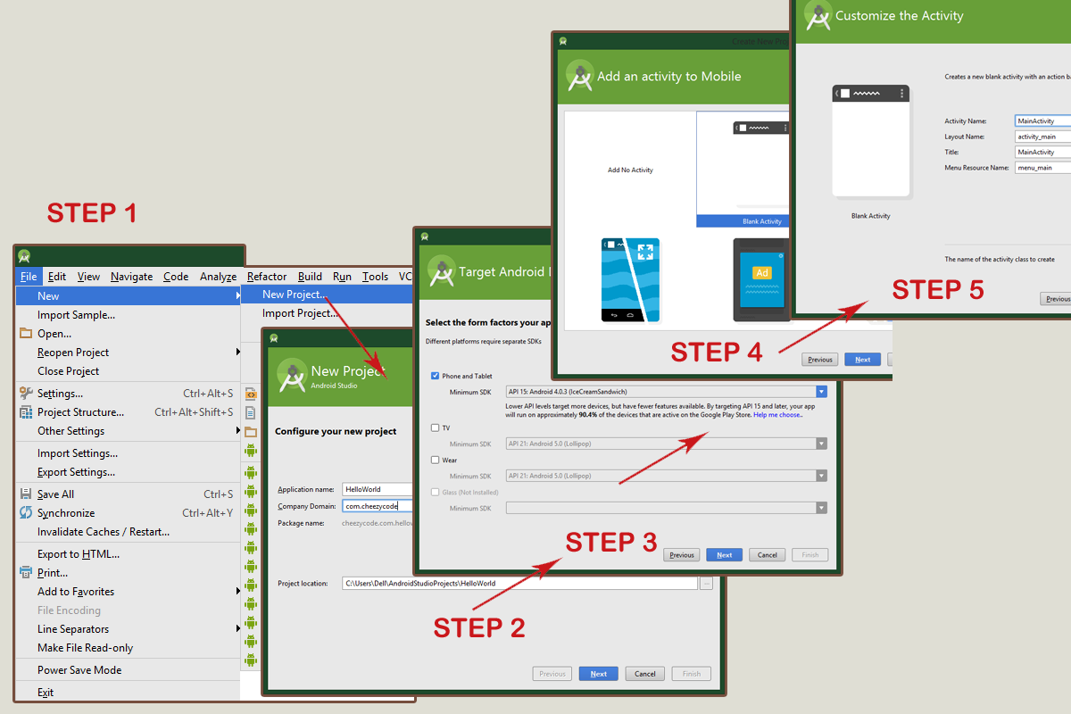 Create Android Apps Hello Android