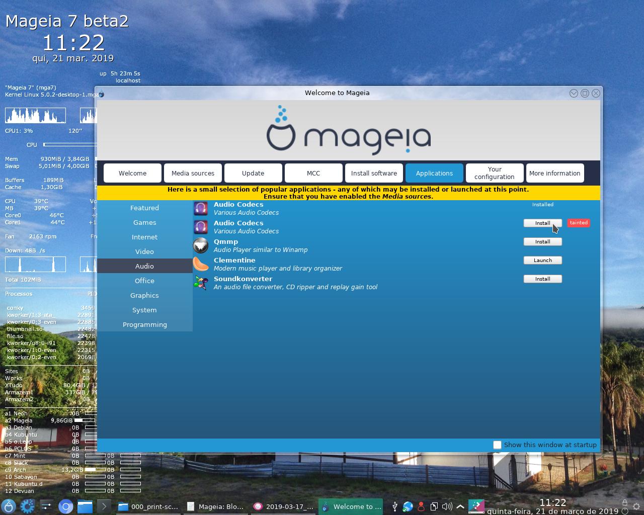Byteria: Mageia 7 (beta2) - Instalação e configuração