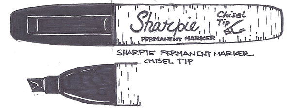 a pen a day: pen 77: sharpie chisel tip permanent marker