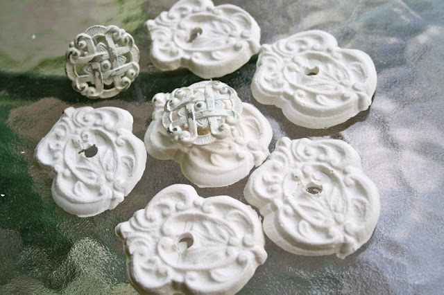 The Polka Dot Closet: How To Make And Add Plaster Appliques Behind Knobs
