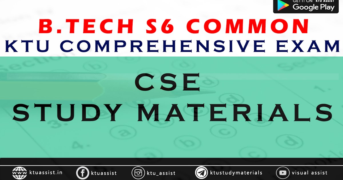 KTU COMPREHENSIVE EXAM CSE STUDY MATERIALS - KTU ASSIST