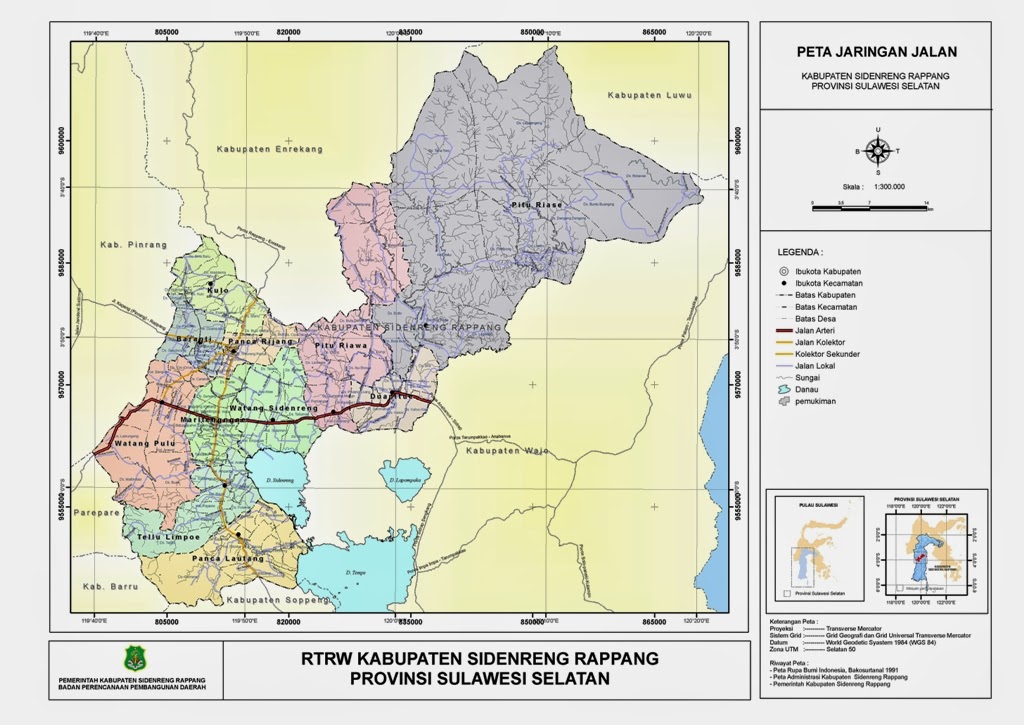 Peta Kabupaten Sidenreng Rappang