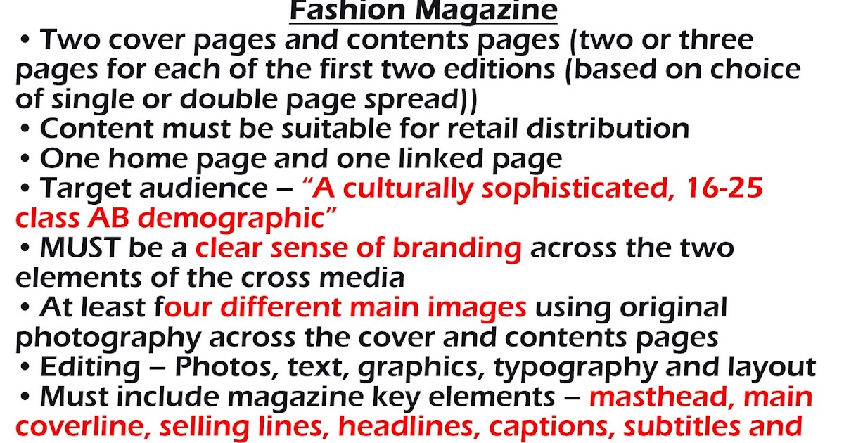 Magazine Planning Notes