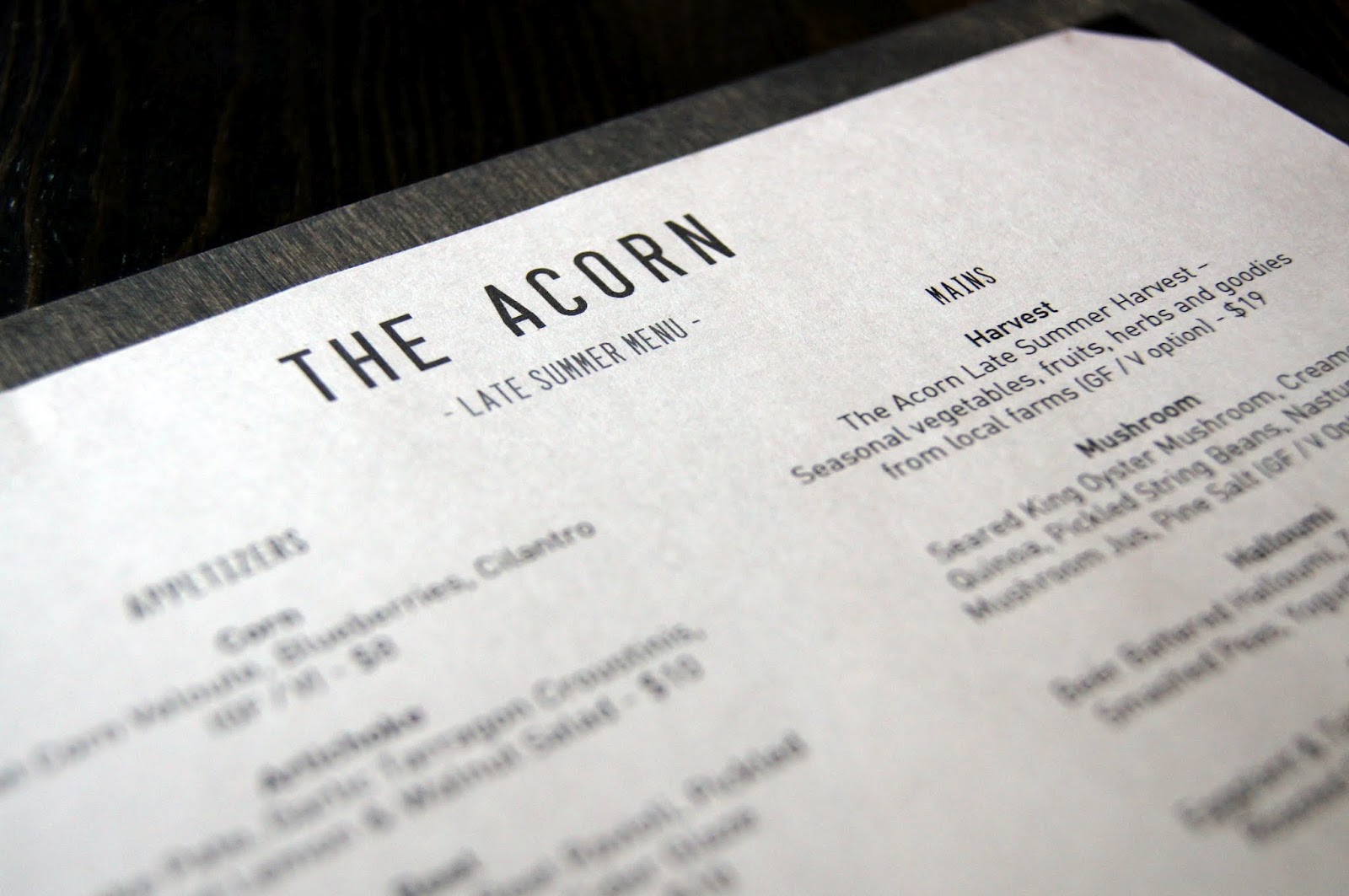 Mashed Thoughts: The Acorn Restaurant & Bar