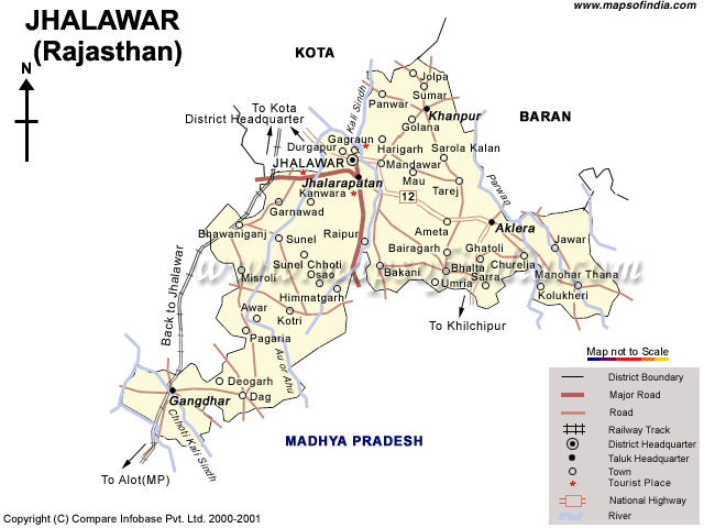Top Tourist Place India : Map Of Rajasthan
