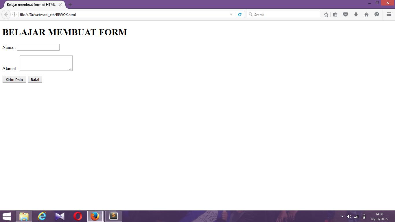 9. Tutorial HTML MEMBUAT FORM DI HTML BAG III - Tutorial Programming ...