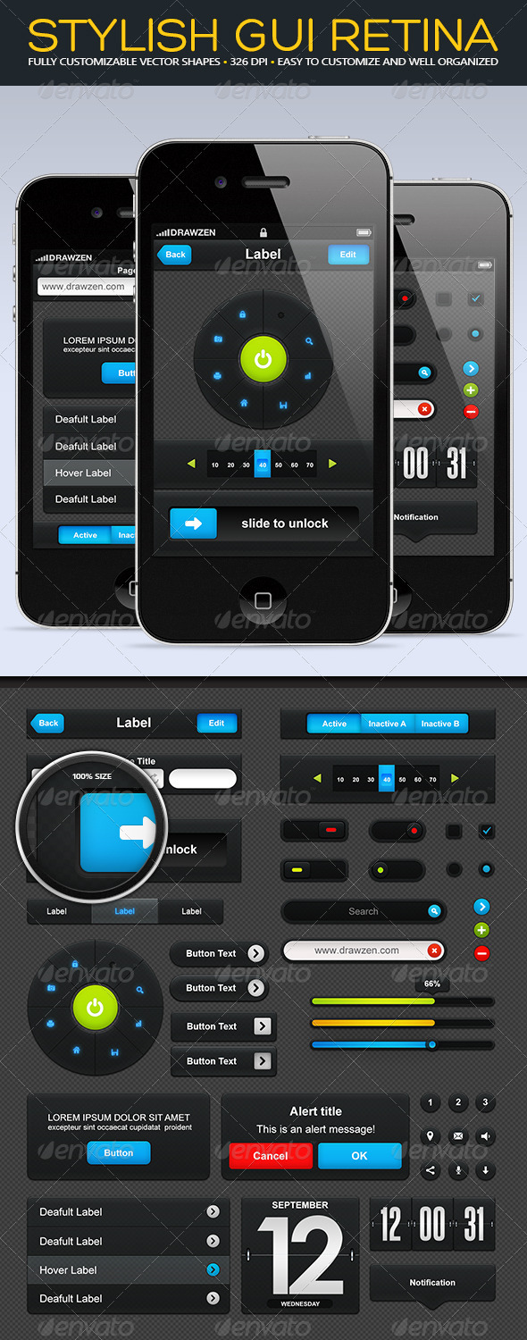 Stylish GUI Retina - Final Version - DesignInspiration
