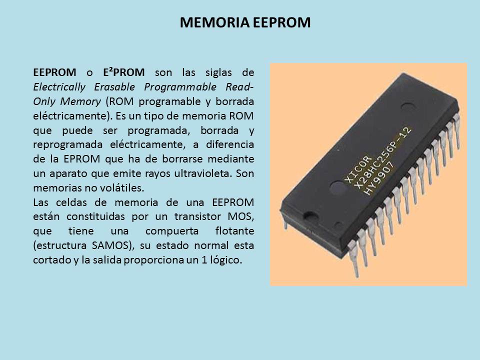 JORGE MANUEL BECERRIL: que es memoria ROM y los tipos de memoria que hay