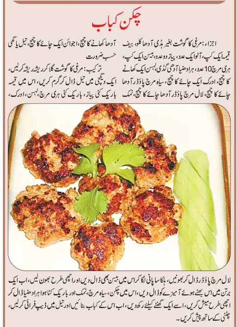Simple Chicken Kabab - Urdu Recipe - Urdu News, Tips, Articles, Poetry ...
