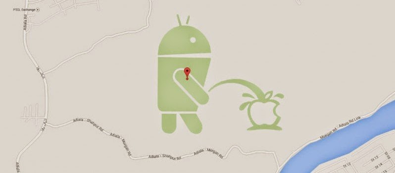 Android peeing on an Apple logo in Google Maps | Science and Technology ...