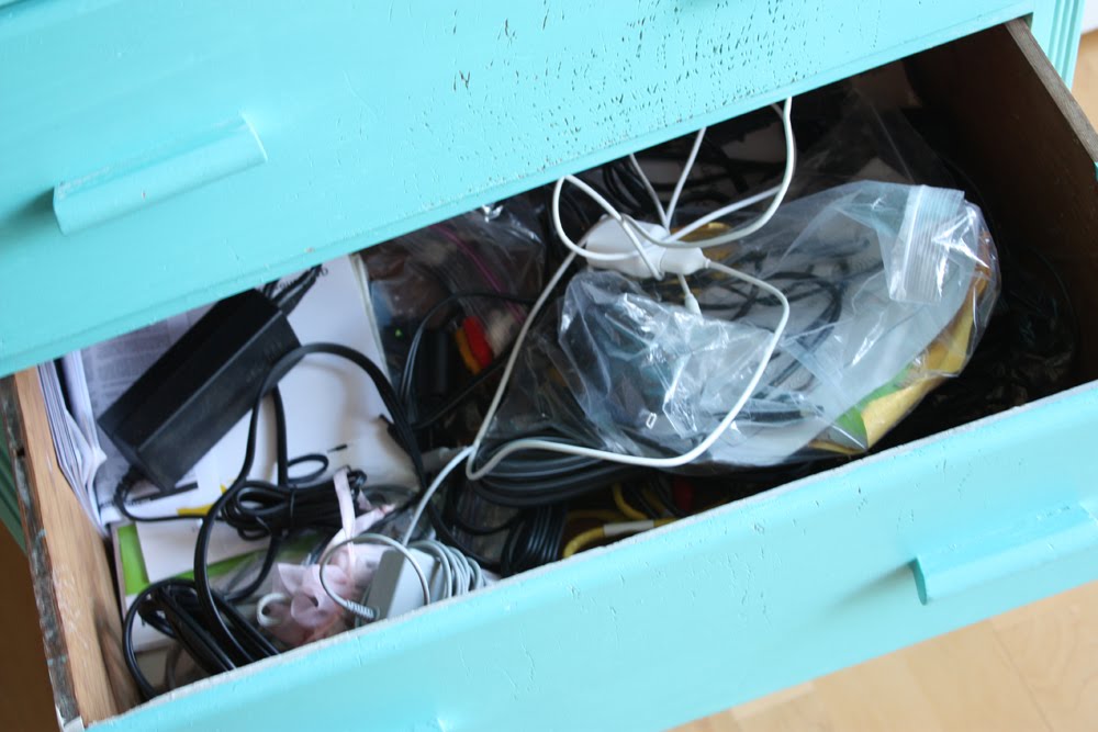 Fresh and Fun: Cord Drawer Re-do