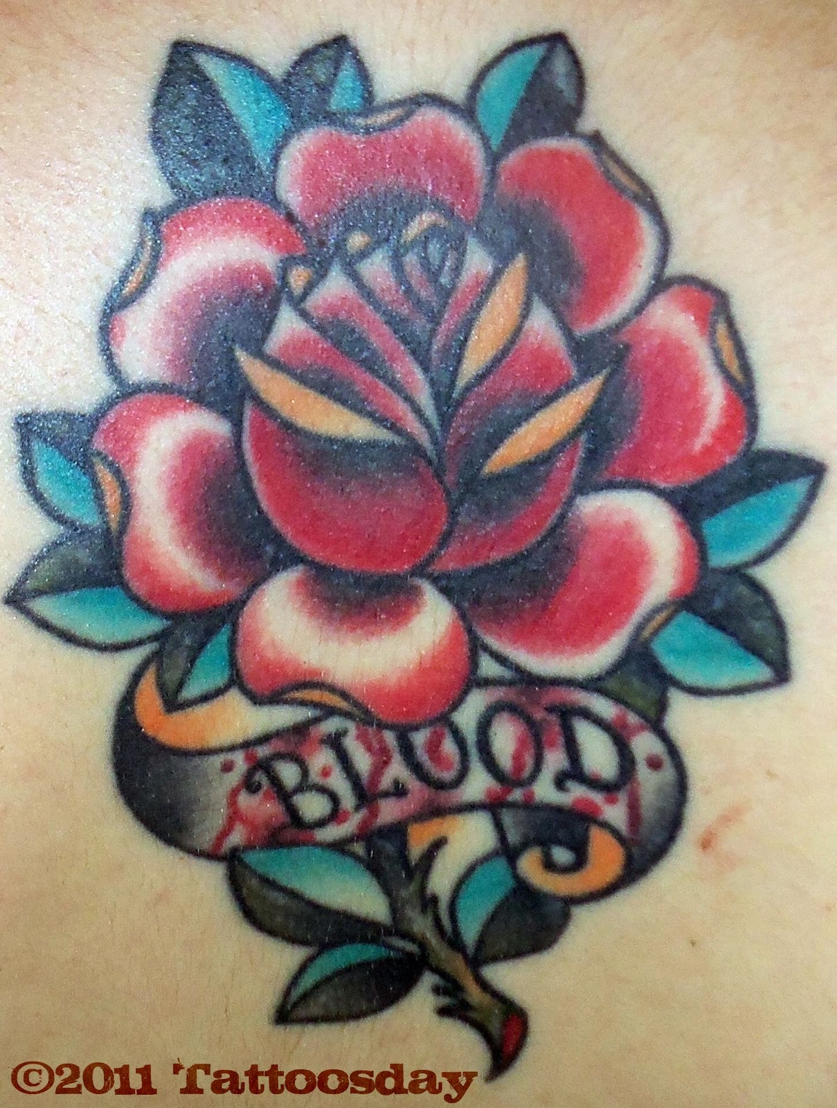 Tattoosday (A Tattoo Blog): Jacqueline's Blood Rose