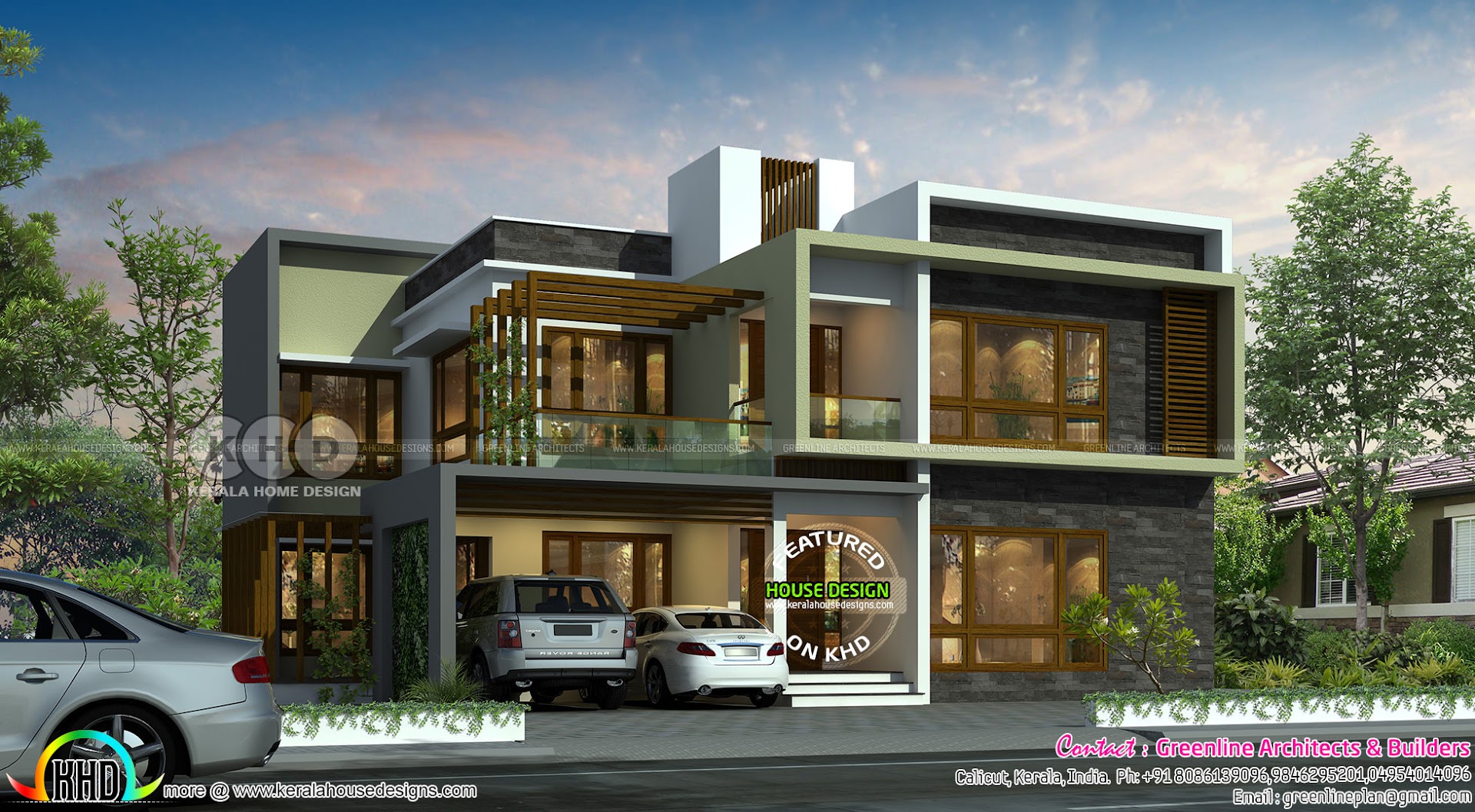 Contemporary residence design with 5 bedrooms - Kerala Home Design and ...
