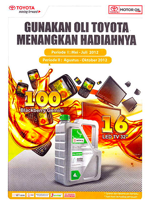 Jual Mobil Bekas, Second, Murah: Pakai Oli Toyota, Menangkan Hadiahnya