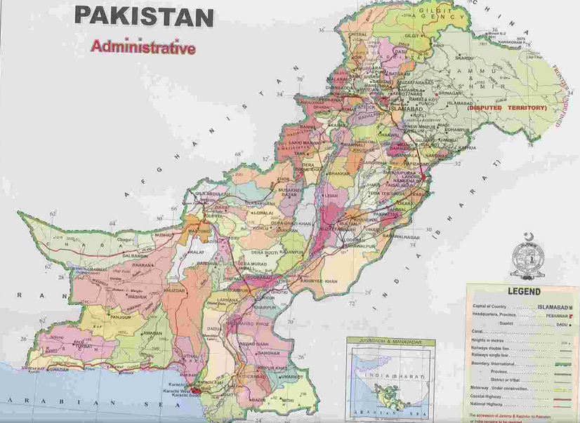 Detailed Map of Republic of Pakistan Pictures | Middle East Countries ...