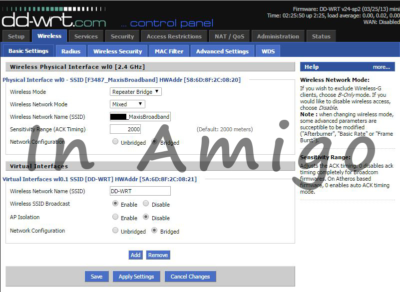 Bridging wireless connection as repeater with DD-WRT