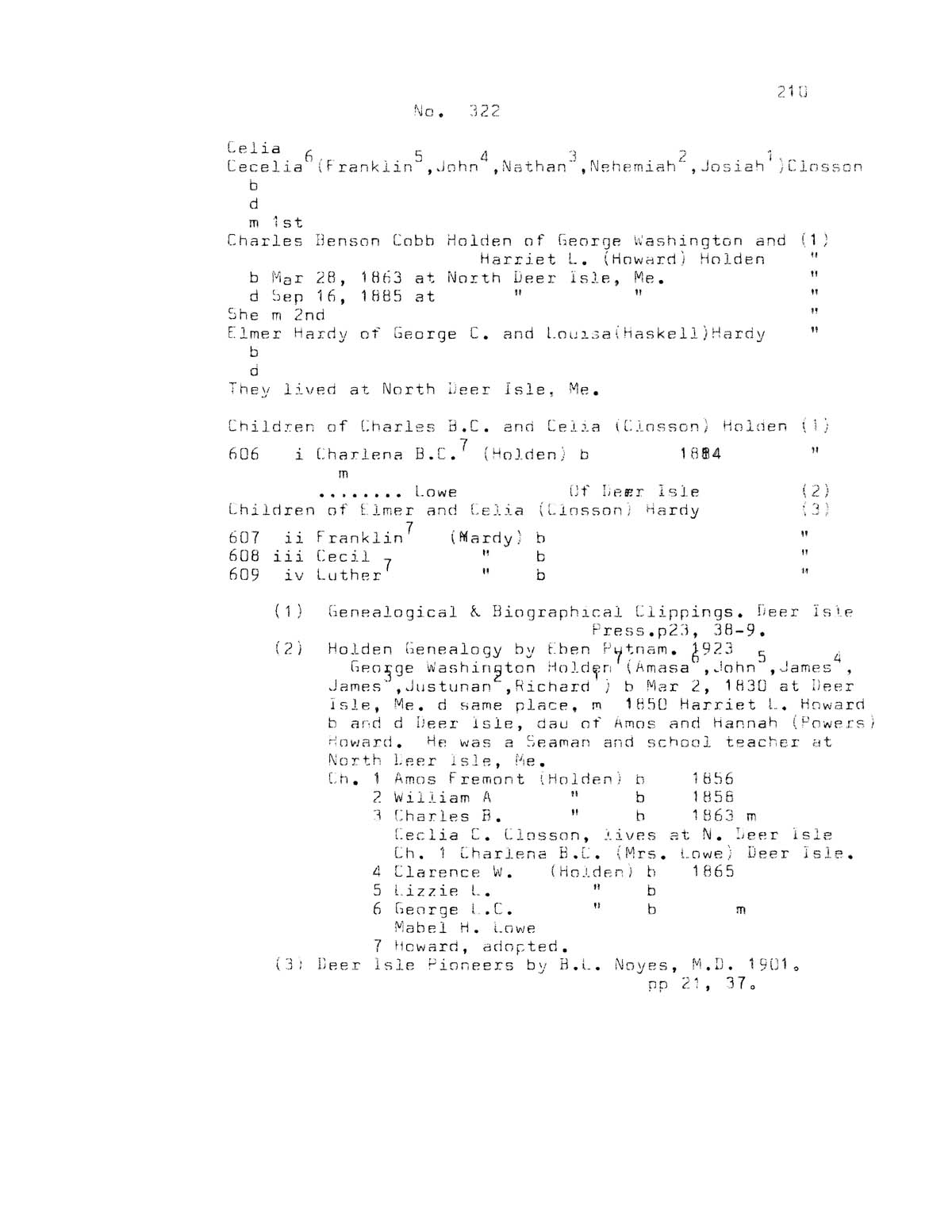 The Josiah Closson Family of New England by William G. Closson: Section ...