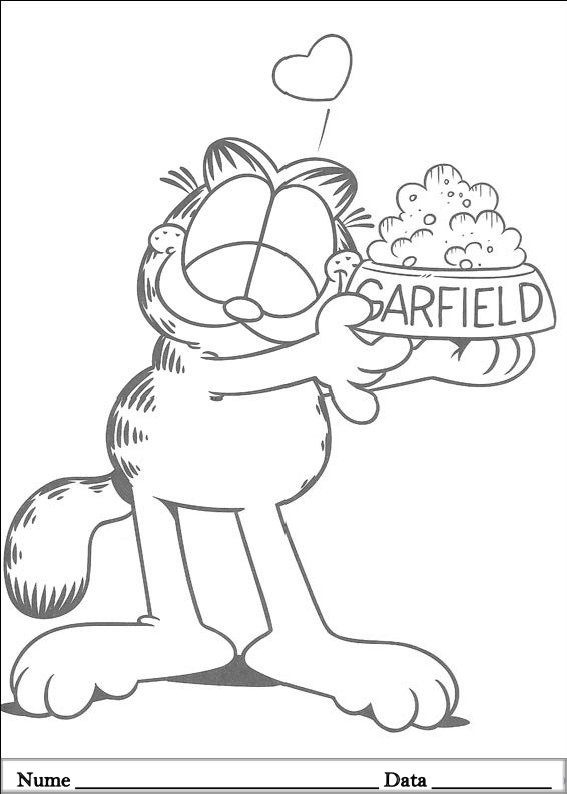 Desene de colorat si planse educative: Desene de colorat cu Garfield