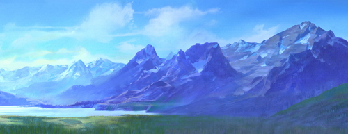 Land Sketch: Panorama for Spirit, Stallion of the Cimarron