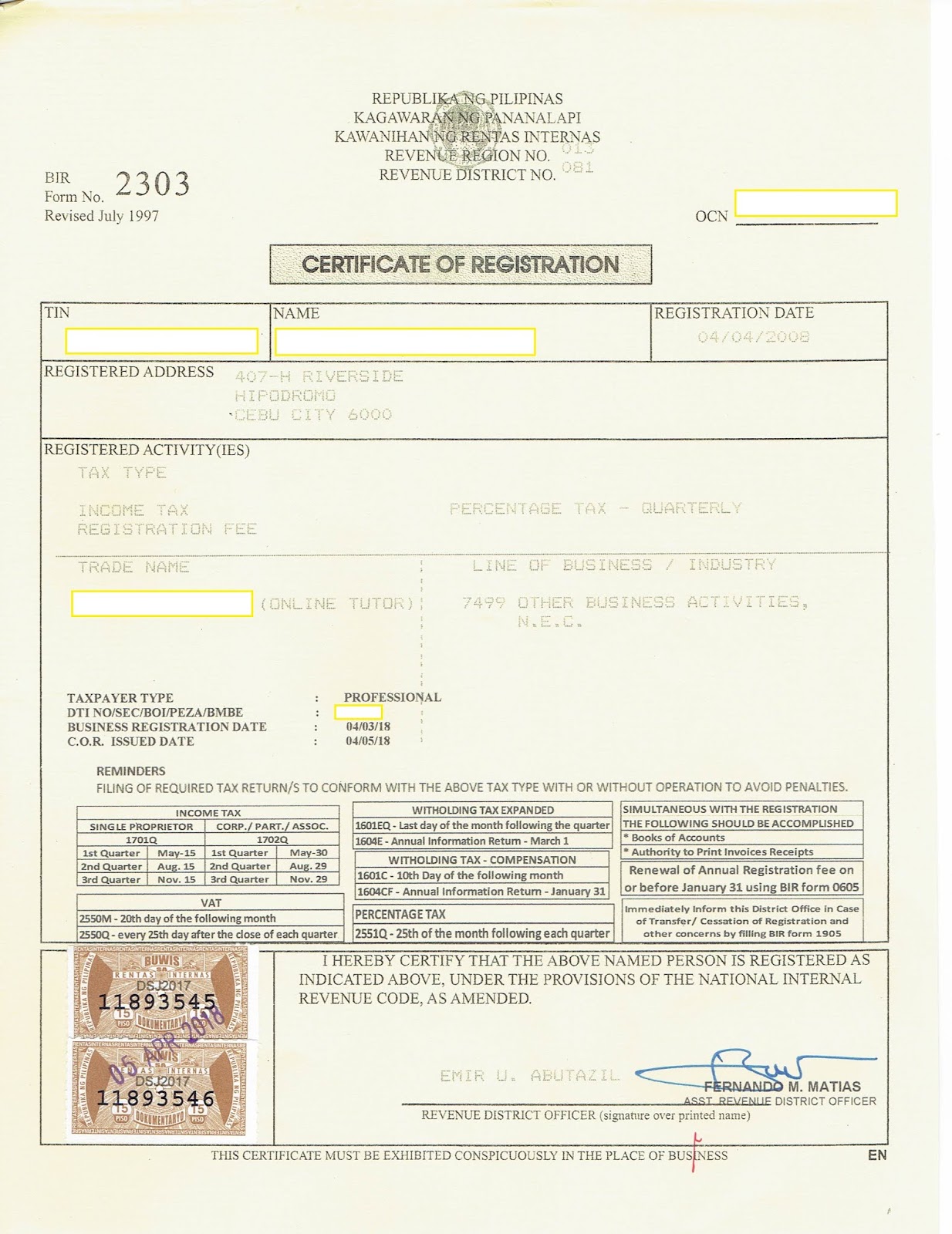 How to Pay Business Tax (2551Q) for Home-based Tutors