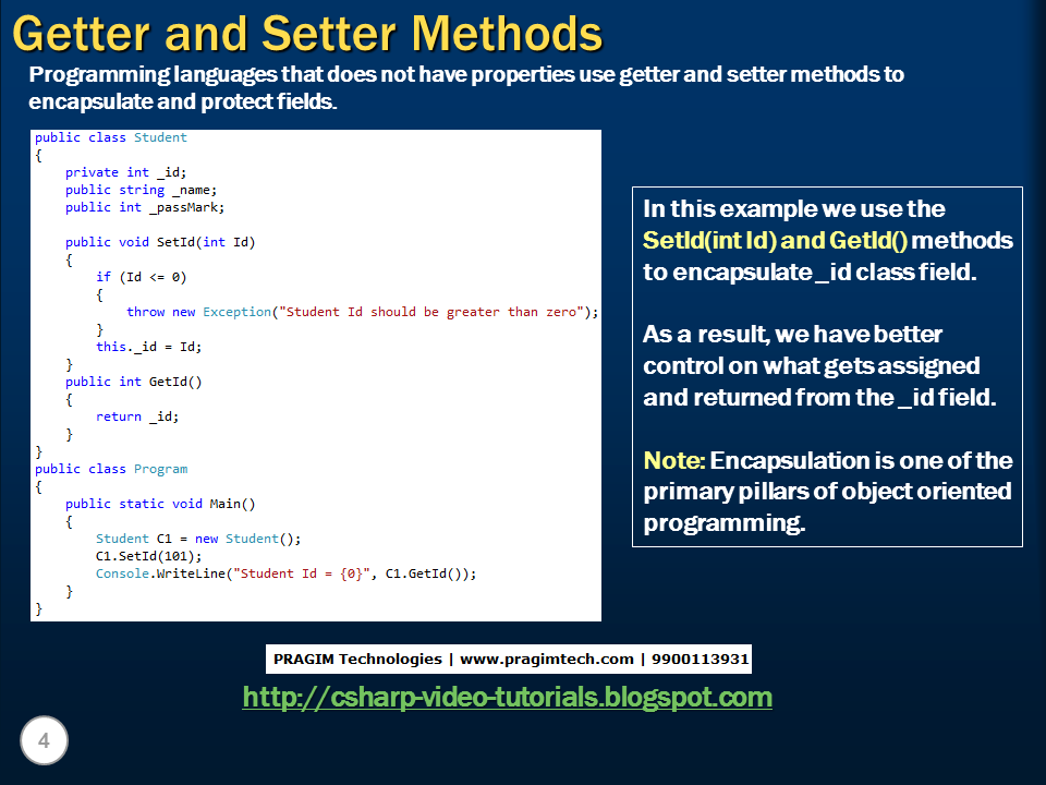 Sql server, .net and c# video tutorial: Part 26 – Properties