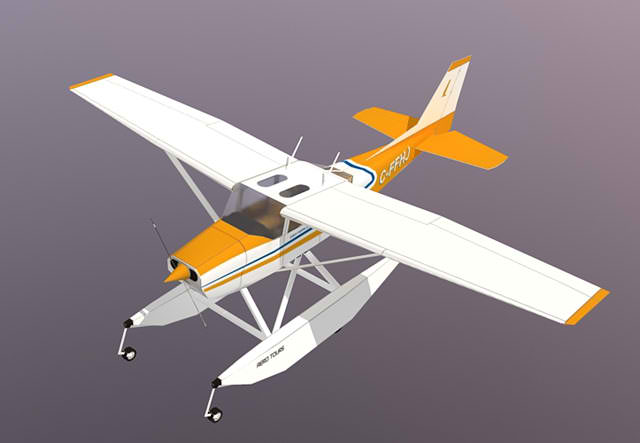 Cessna 172 Skyhawk Floatplane Papercraft | Papercraft Paradise ...
