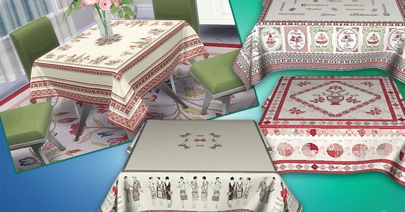 Corporation "SimsStroy": The Sims 4. Tablecloth square Set 02.