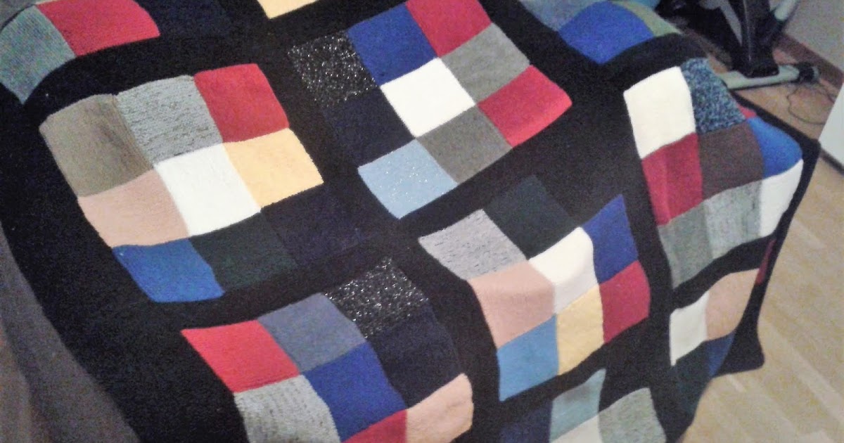 Annelis Pysselbox: Stickad Filt i rutor