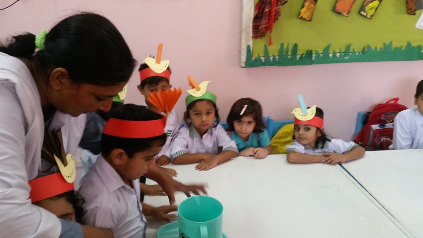 Red Little stars: EPL activity (water pouring and mopping activity)