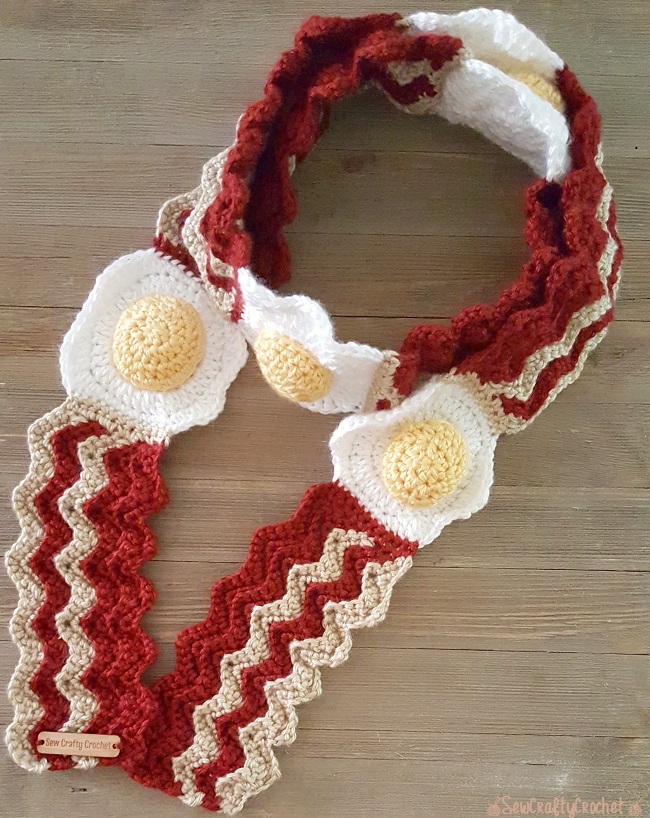 Bacon & Eggs Scarf - Sew Crafty Crochet