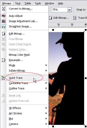 Quick Trace Pada Gambar Silhouette Bitmap | Belajar CorelDRAW