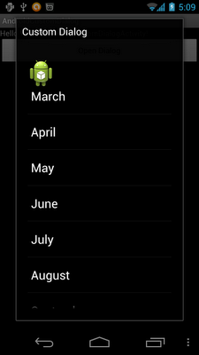 Android Coding: Custom dialog with ListView